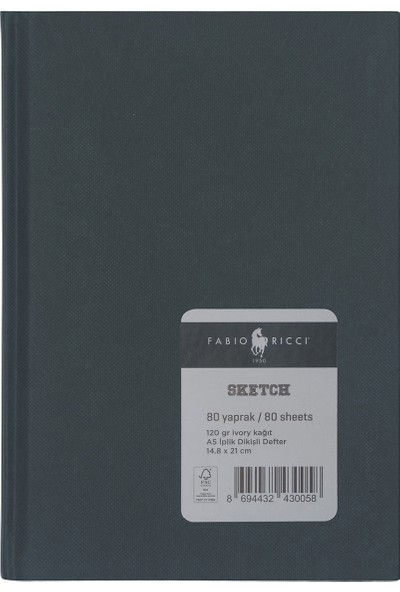 Fabio Ricci Skecth A5 Ciltli Çizim Defteri 14,8 x 21 cm Yeşil