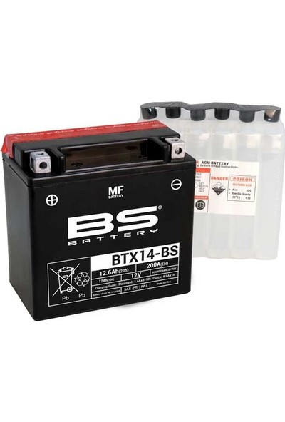 BS Triumph 1050 Speed Triple R Bs Akü BTX14-BS Mf 2012-2017 BS Triumph 1050 Speed Triple R Bs Akü BTX14-BS Mf 2012-2017