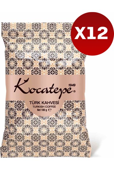 Kocatepe Kahve Kocatepe Türk Kahvesi 100 gr Folyo 12'li Paket