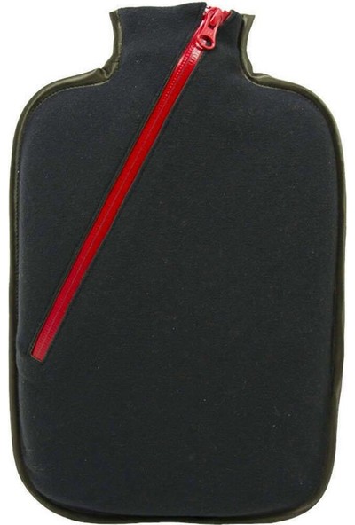 Hugo Frosch Kadife Kılıf Fermuarlı Sıcak Su Torbası- Siyah