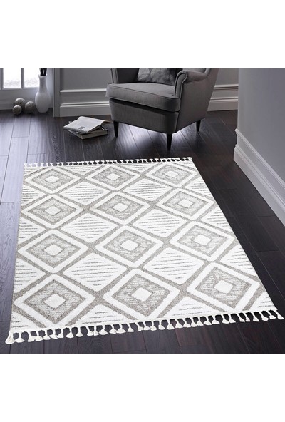 Potamia Swan Bej Krem Shaggy Halı E1388ZA 80 x 150