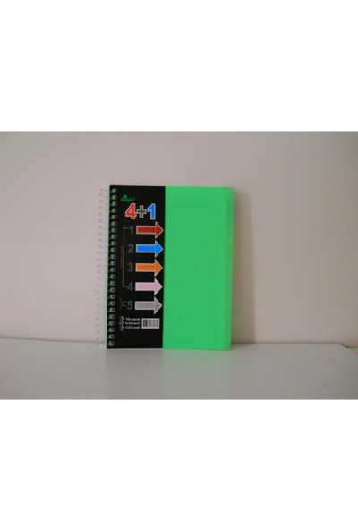 Ginko A5 4+1 150 Yaprak Kareli Çizgili Spiralli Ayıraçlı Defter