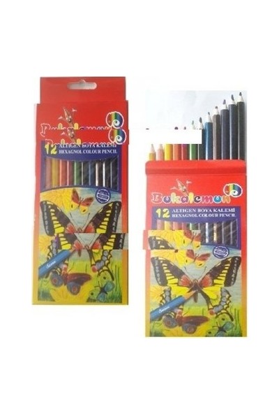 Samur Bukalemun 12 Renk Kuru Boya Kalemi