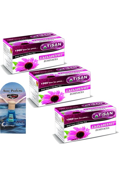 Tisan Ekinezyalı Bitki Çayı 20 Süzen Poşet x 3 + Araba Parfümü Tisan Ekinezyalı Bitki Çayı 20 Süzen Poşet x 3 + Araba Parfümü