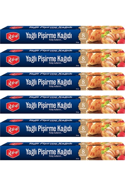 Roll-Up Silikonlu Pişirme Kağıdı Seti 37 cm x 8 M 6 'lı Roll-Up Silikonlu Pişirme Kağıdı Seti 37 cm x 8 M 6 'lı