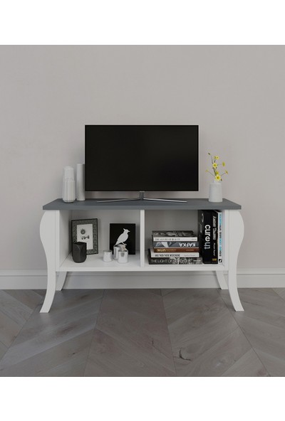 PlatinReyon Modern Lukens Ayaklı Kapaksız Tv Ünitesi 90CM Televizyon Sehpası Antrasit PlatinReyon Modern Lukens Ayaklı Kapaksız Tv Ünitesi 90CM Televizyon Sehpası Antrasit