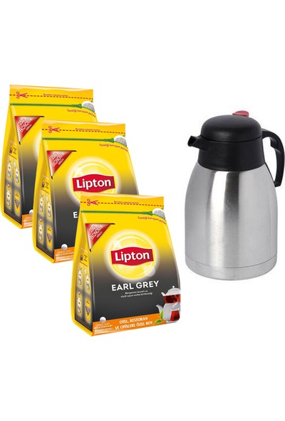 Lipton Earl Grey Demlik Poşet Çay 250 x 3'lü + Lipton Termos Lipton Earl Grey Demlik Poşet Çay 250 x 3'lü + Lipton Termos