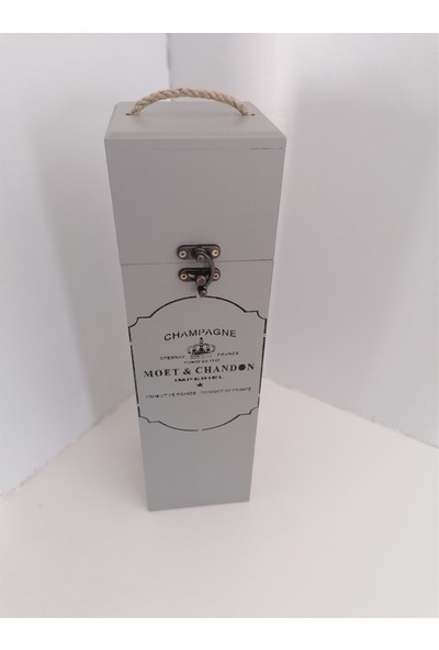Bay-Kon Ahşap Ahşap Şarap Kutu 35x10x10cm Gri Bay-Kon Ahşap Ahşap Şarap Kutu 35x10x10cm Gri