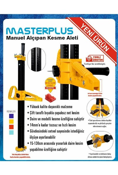 Masterplus Manuel Alçıpan Kesme Aleti Düz ve Yuvarlak Kesim Yerli Üretim