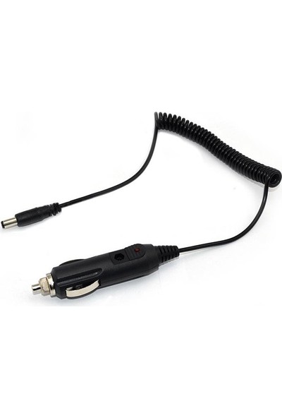 Polaxtor Çakmak Fişi 12V 2A 5.5x2.5 Spiral Kablolu Işıklı 1.5 Metre