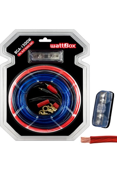 Cable Oto Anfi Kablo Seti Full 8ga 1500W Vakumlu Wattbox
