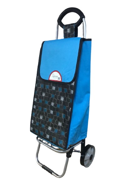 Derince Pazar Arabası (Mavi/kareli Desen)