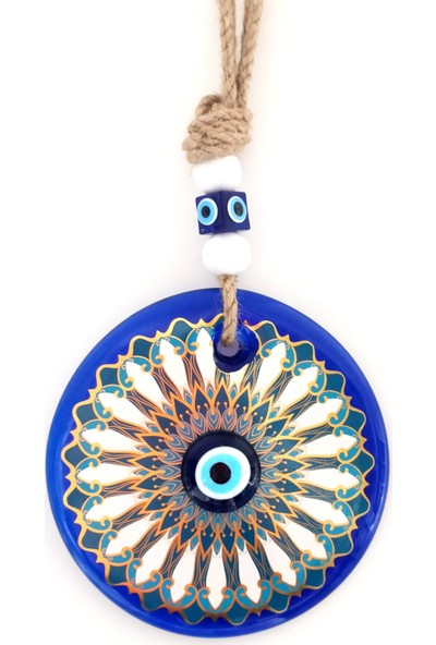 Mixperi Yaldızlı Nazar Boncuklu Göbekli El Yapımı Cam Duvar Süsü Mixperi Yaldızlı Nazar Boncuklu Göbekli El Yapımı Cam Duvar Süsü