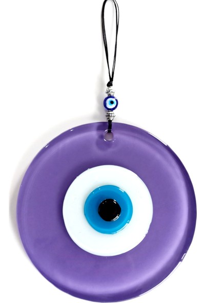 Mixperi Lila Rengi Nazar Boncuklu El Yapımı Opak Cam Duvar Süsü Mixperi Lila Rengi Nazar Boncuklu El Yapımı Opak Cam Duvar Süsü