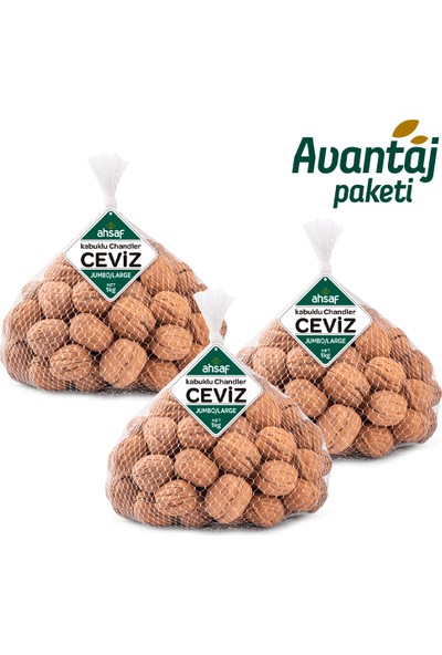 Ahsaf Kabuklu Ceviz 1 kg x 3'lü