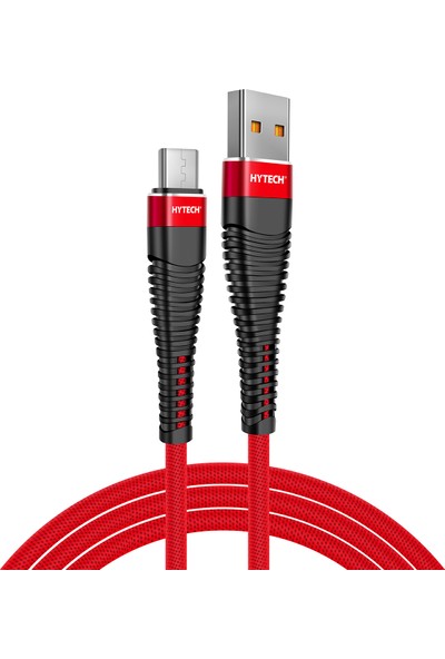 Hytech HY-X225 3A Micro USB Data ve Sarj Kablosu Kırmızı