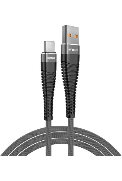 Hytech HY-X225 3A Micro USB Data ve Sarj Kablosu Gri