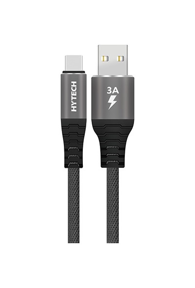 Hytech HY-X4102M 3A Type-C 2m Data ve Şarj Kablosu Gri