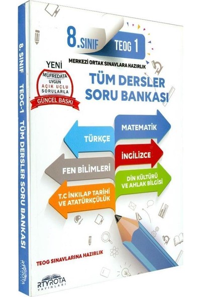 Rty Rota Yayınları 8. Sınıf Teog 1 Tüm Dersler Soru Bankası Rty Rota Yayınları 8. Sınıf Teog 1 Tüm Dersler Soru Bankası