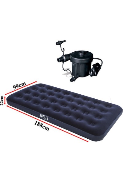 Bestway Tek Kişilik Yatak + Elektrikli Pompa Set BW118