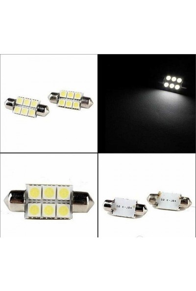 Carub Marka 6 Smd 12V 39 mm Sofit Ampul Cob LED Beyaz Renk Carub Marka 6 Smd 12V 39 mm Sofit Ampul Cob LED Beyaz Renk