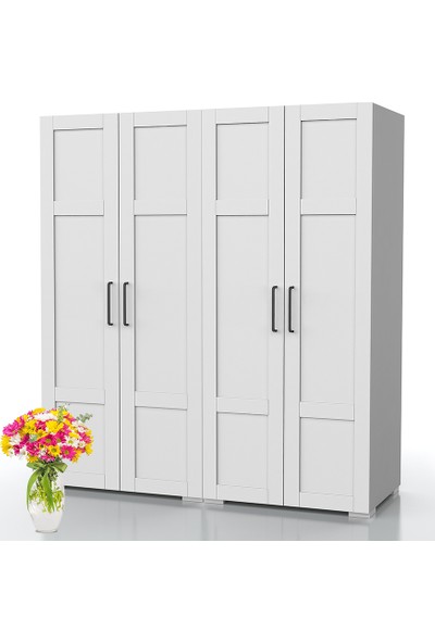 Dekorex MNT-415-BEYAZ -Dört Kapaklı Gardırop Dekorex MNT-415-BEYAZ -Dört Kapaklı Gardırop