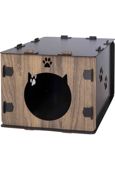 Estela Kedi Evi Kedi Kulübesi Mdf Ahşap Kedi Evi Kedi Yuvası Siyah Estela Kedi Evi Kedi Kulübesi Mdf Ahşap Kedi Evi Kedi Yuvası Siyah