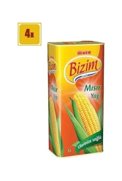 Ülker Bizim Mısır Yağı 5 Lt - 4'lü Ülker Bizim Mısır Yağı 5 Lt - 4'lü