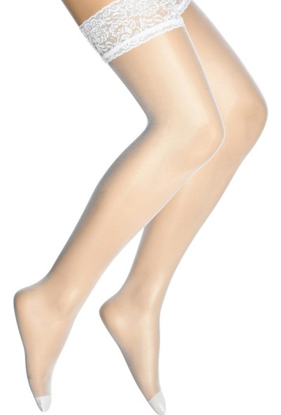 Kaydırmaz Silikonlu Dantelli Jartiyer Çorabı