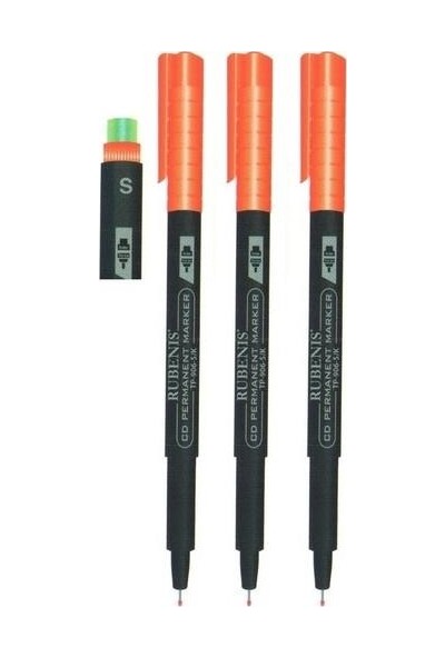 Rubenis Permanent 3'lü Asetat Kalemi Kalıcı CD Kalemi S Uç Rubenis Permanent 3'lü Asetat Kalemi Kalıcı CD Kalemi S Uç