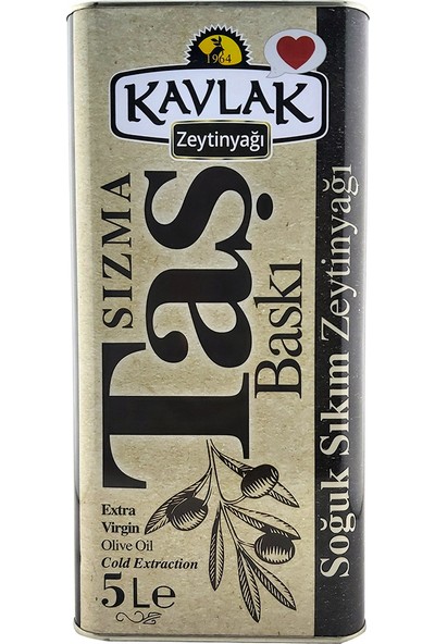Kavlak Taş Baskı Soğuk Sıkım Zeytinyağı 5 Lt
