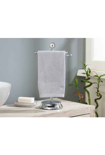 Madame Coco Orient Lurexli El Havlusu - Gri - 30x46 cm Madame Coco Orient Lurexli El Havlusu - Gri - 30x46 cm