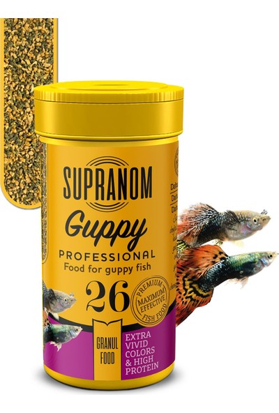 Supranom Granül Food Guppy Balığı Yemi 100 ml Supranom Granül Food Guppy Balığı Yemi 100 ml