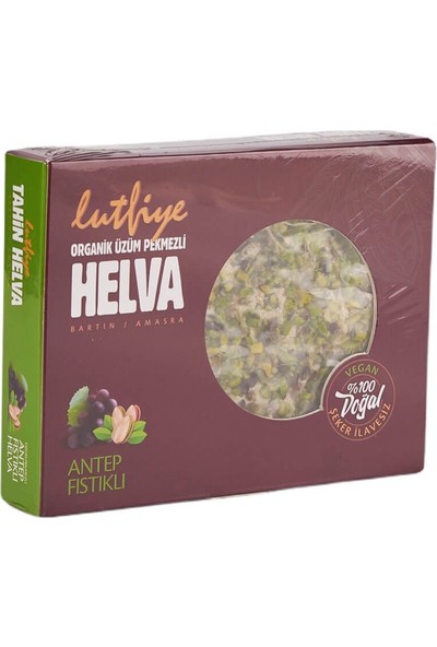 Lütfiye Lutfiye Organik Şeker Ilavesiz Üzüm Pekmezli Antep Fıstıklı Helva 250 gr