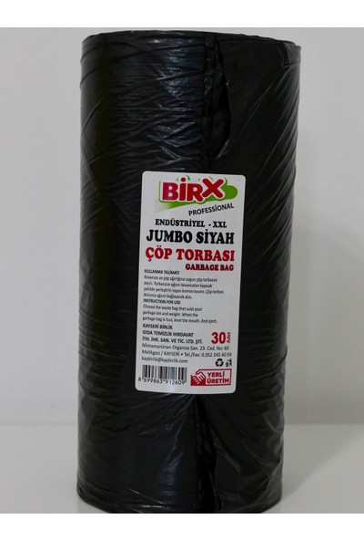 Birx - 30'lu Jumbo Boy Büyük Çöp Poşeti
