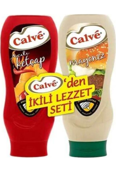 Calve Acılı Ketçap Mayonez 2'li Set 400+350 gr Calve Acılı Ketçap Mayonez 2'li Set 400+350 gr