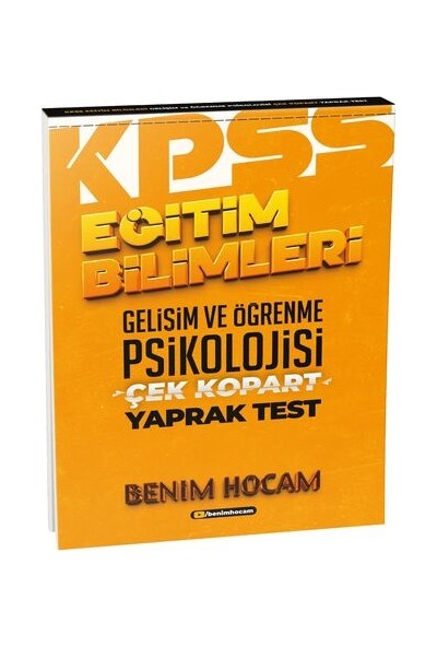 Benim Hocam Yayınları Eğitim Bilimleri Gelişim ve Öğrenme Psikolojisi Çek Kopart Yaprak Test Benim Hocam Yayınları Eğitim Bilimleri Gelişim ve Öğrenme Psikolojisi Çek Kopart Yaprak Test