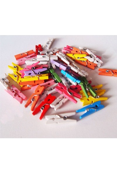 Lumenn 100 Adet 2,5 cm Renkli/ahşap-Mini Ahşap Mandal- Foto Askısı Lumenn 100 Adet 2,5 cm Renkli/ahşap-Mini Ahşap Mandal- Foto Askısı
