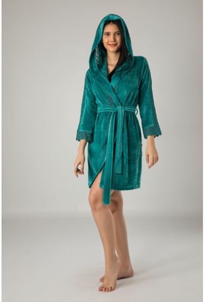 Nuşa Yeşil Bayan Lüx Dantelli Bambo Pamuklu Sabahlık Nuşa Yeşil Bayan Lüx Dantelli Bambo Pamuklu Sabahlık