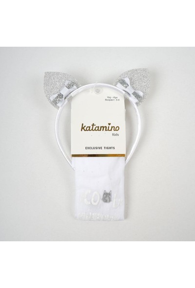 Katamino Cool Taçlı Baskılı Ince Külotlu Çorap