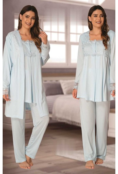 Effortt Sabahlıklı Lohusa Pijama Takımı Effortt Sabahlıklı Lohusa Pijama Takımı