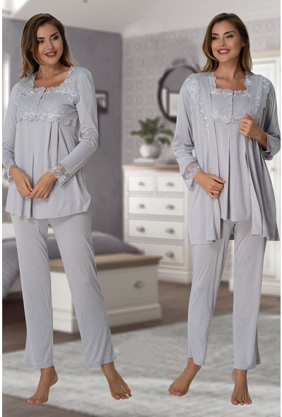 Effortt Sabahlıklı Lohusa Pijama Takımı Effortt Sabahlıklı Lohusa Pijama Takımı