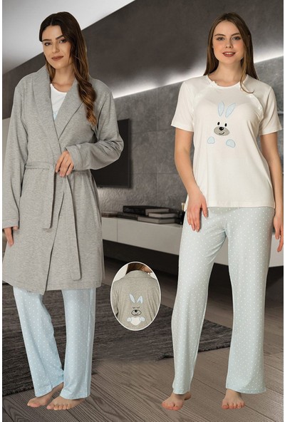 Effortt Sabahlıklı Lohusa Pijama Takımı Effortt Sabahlıklı Lohusa Pijama Takımı