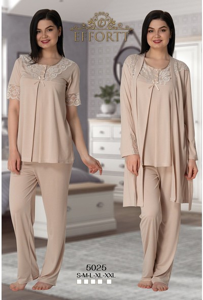Effortt Sabahlıklı Lohusa Pijama Takımı Effortt Sabahlıklı Lohusa Pijama Takımı