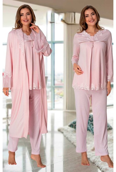 Effortt Sabahlıklı Lohusa Pijama Takımı Effortt Sabahlıklı Lohusa Pijama Takımı