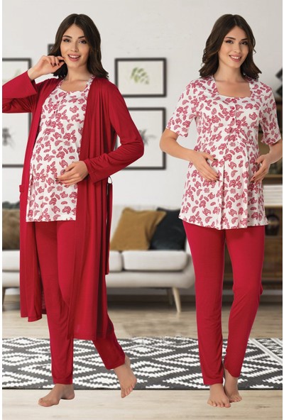 Effortt Sabahlıklı Lohusa Pijama Takımı Effortt Sabahlıklı Lohusa Pijama Takımı