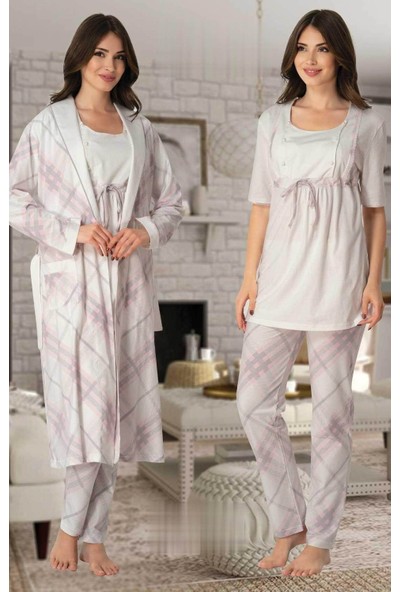 Effortt Sabahlıklı Lohusa Pijama Takımı Effortt Sabahlıklı Lohusa Pijama Takımı