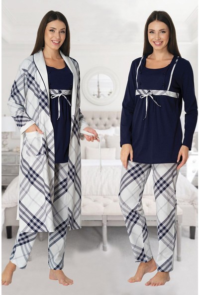 Effortt Sabahlıklı Lohusa Pijama Takımı Effortt Sabahlıklı Lohusa Pijama Takımı