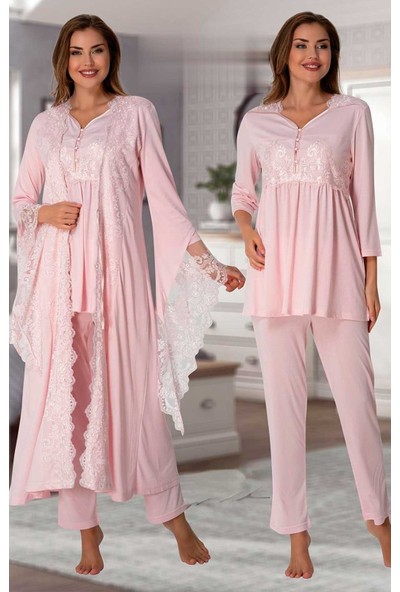 Effortt Sabahlıklı Lohusa Pijama Takımı Effortt Sabahlıklı Lohusa Pijama Takımı