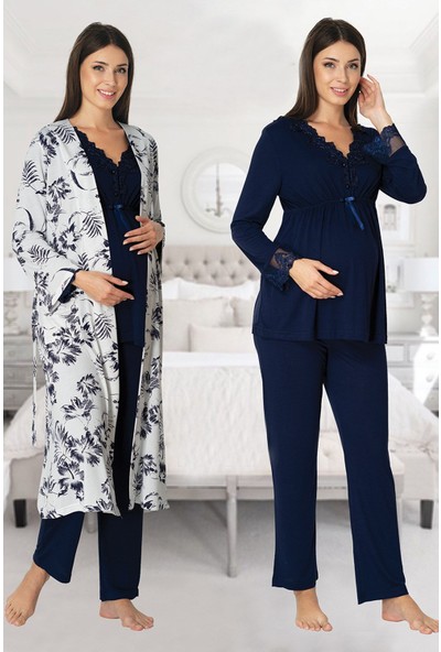 Effortt Sabahlıklı Lohusa Pijama Takımı Effortt Sabahlıklı Lohusa Pijama Takımı